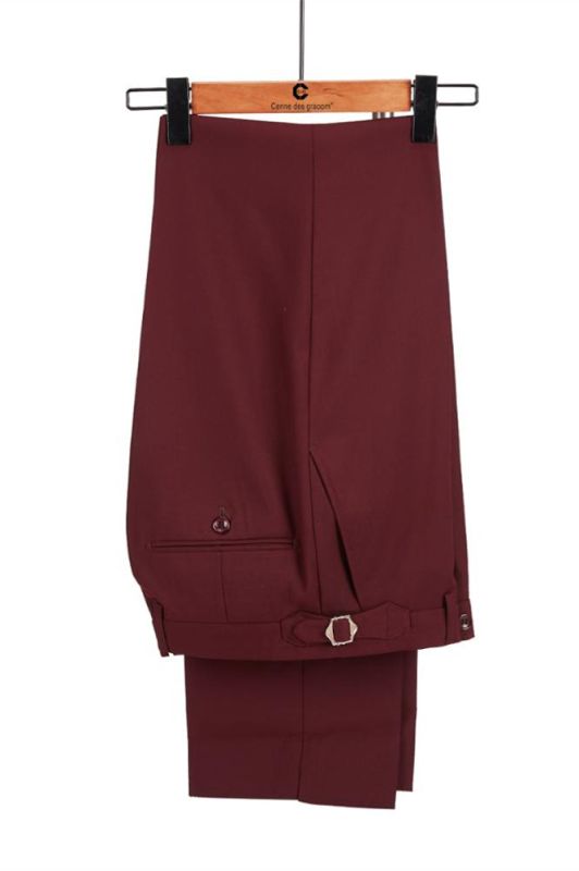 Emmanuel Fashion Burgundy and Black Double Breasted Peaked Lapel Men ...