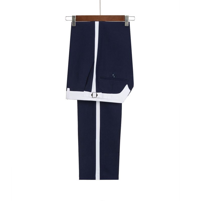 Tyler Stylish Navy Blue Peaked Lapel Slim Fit Three Pieces Men suits ...