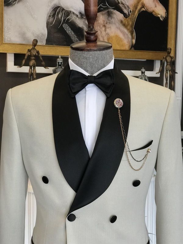 Baldwin Latest Design Silver Gray Double Breasted Shawl Lapel Best ...