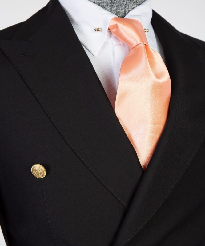 Milton Newest Black Double Breasted Peaked Lapel Men Suits For Business ...