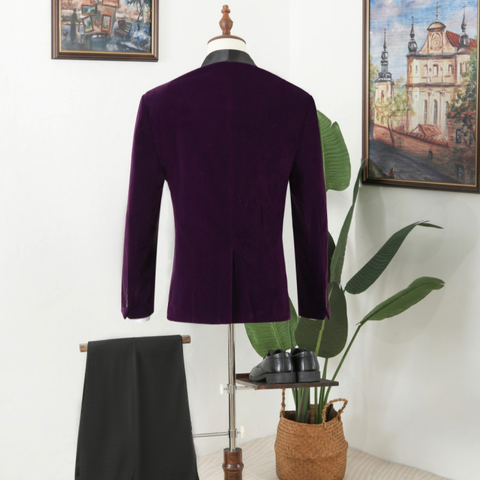 Nathan Gentle Purple Shawl Lapel Sequins Prom Men Suits | Allaboutsuit