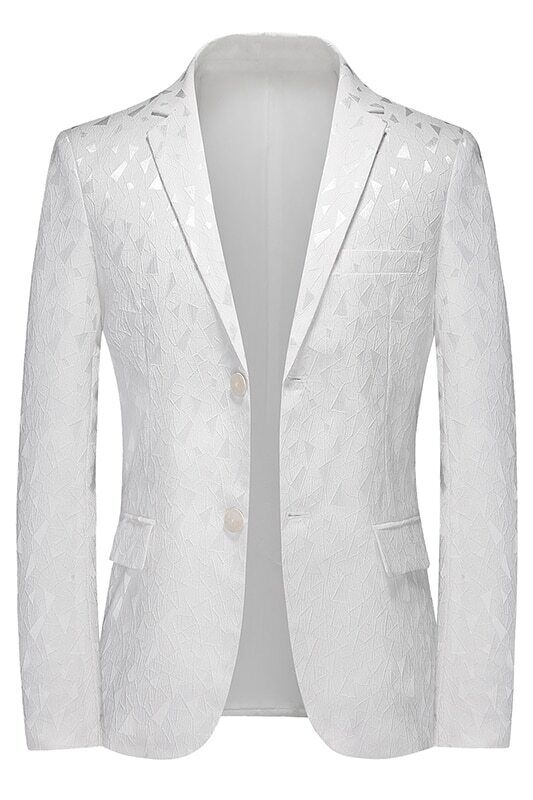 Nicole Fancy White Notched Lapel Bespoke Jacquard Prom Men Suits ...