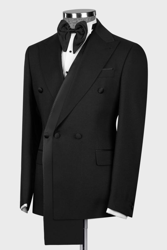Chi Fashion Double Closure Black Men’s Formal Suits Wedding Tuxedo ...