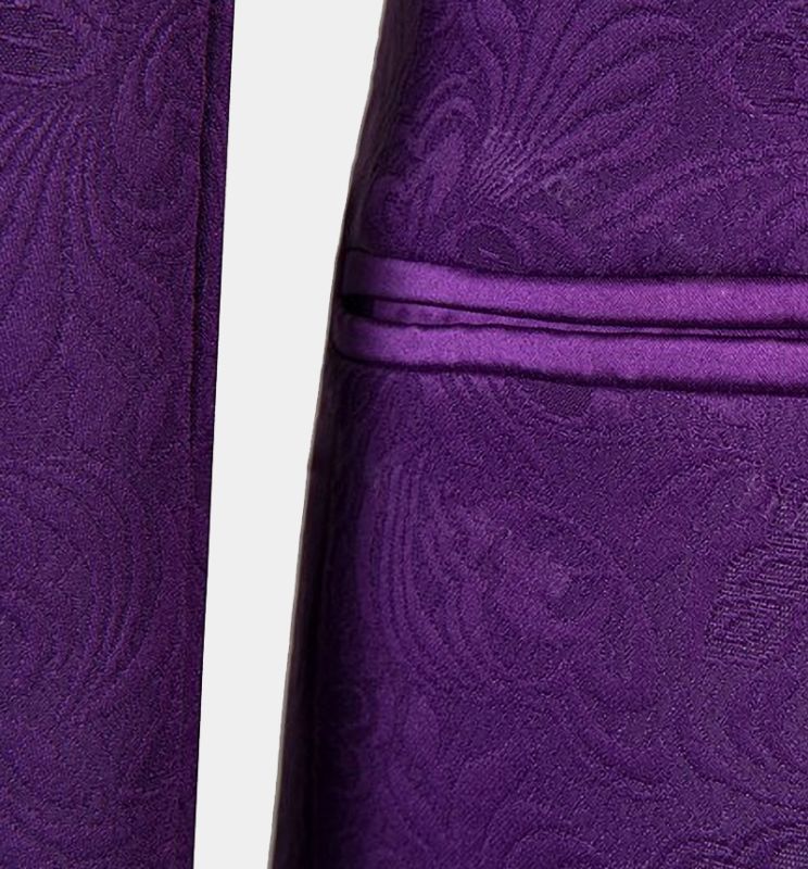 Vintage Jacquare Violet Men Suits | 3 Pieces Prom Suits | Allaboutsuit